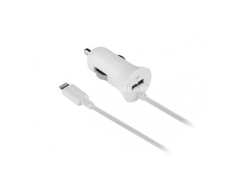 Auto Punjac univerzalni 2u1 (iPhone 5/6 + USB slot) beli 1A.