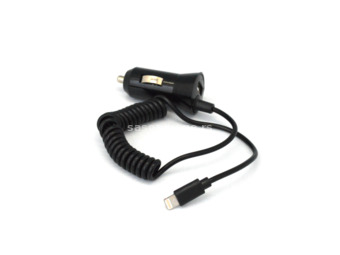 Auto Punjac univerzalni 2u1 (iPhone 5/6 + USB slot) crni 1A