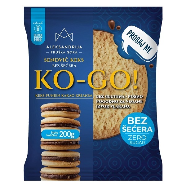 KO-GO Sendvič keks - bez glutena i šećera 200g ALEKSANDRIJA