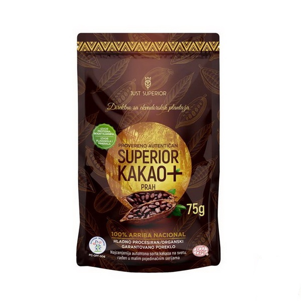 Kakao prah Arriba organski 75g Just Superior