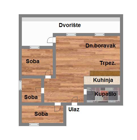 Odličan troiposoban stan gratis terasa 40m2 062 792 583