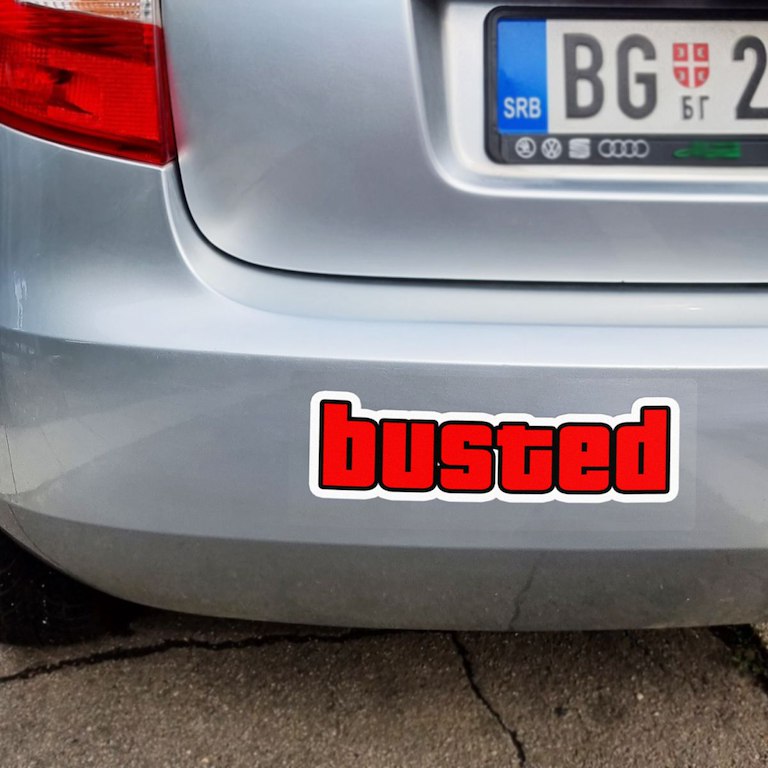 GTA BUSTED AUTO STIKER