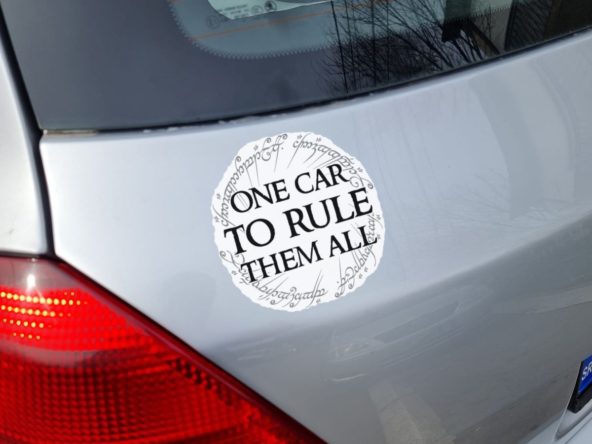 ONE CAR TO RULE THEM ALL AUTO STIKER