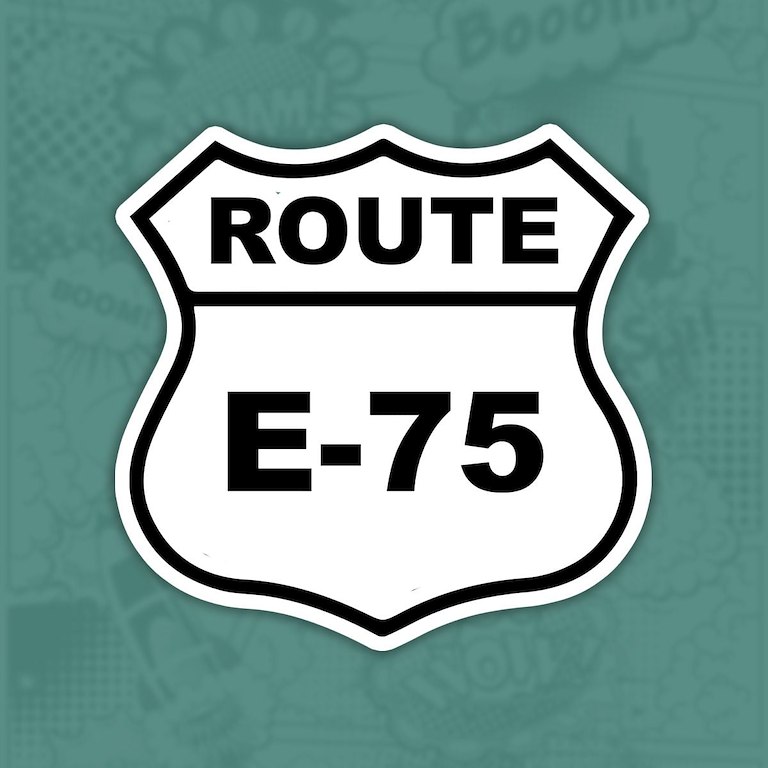 ROUTE E-75 AUTO STIKER