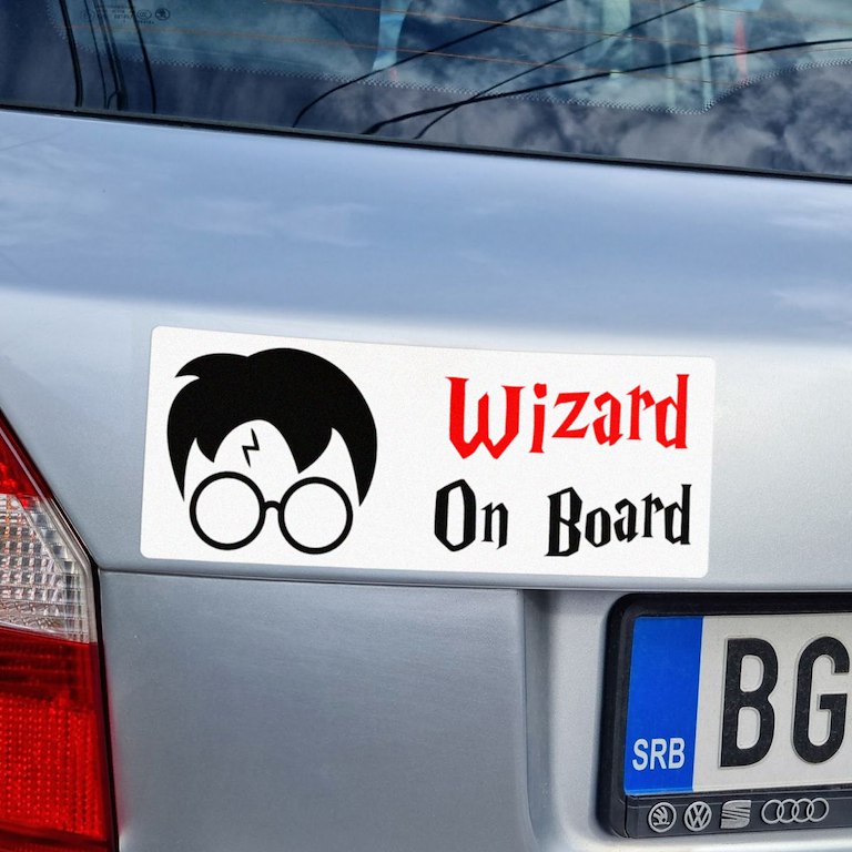 WIZARD ON BOARD AUTO STIKER