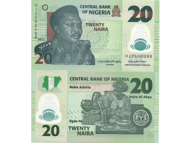 Nigeria 20 naira 2022. UNC Polimer