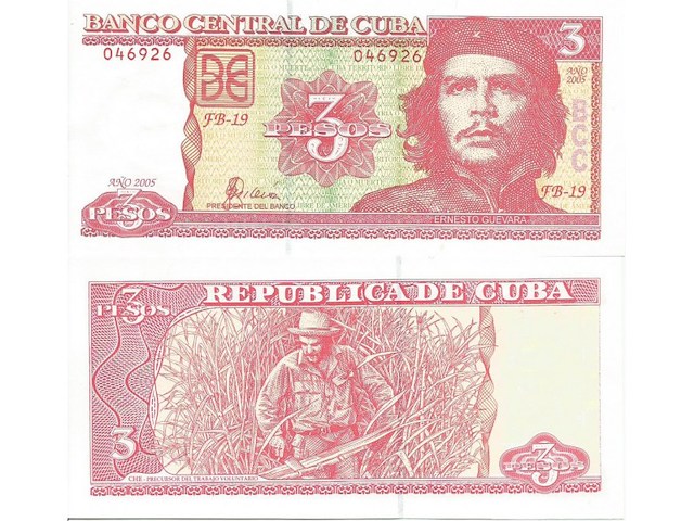 Cuba 3 pesos 2005. UNC