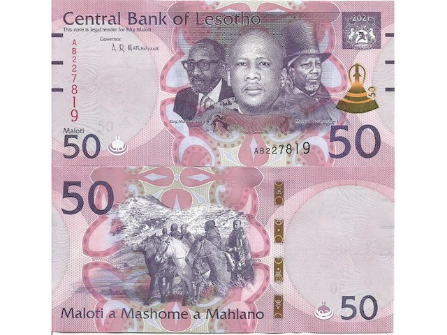 Lesotho 50 maloti 2021. UNC