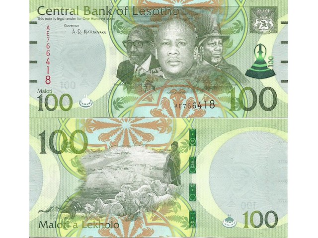Lesotho 100 maloti 2021. UNC