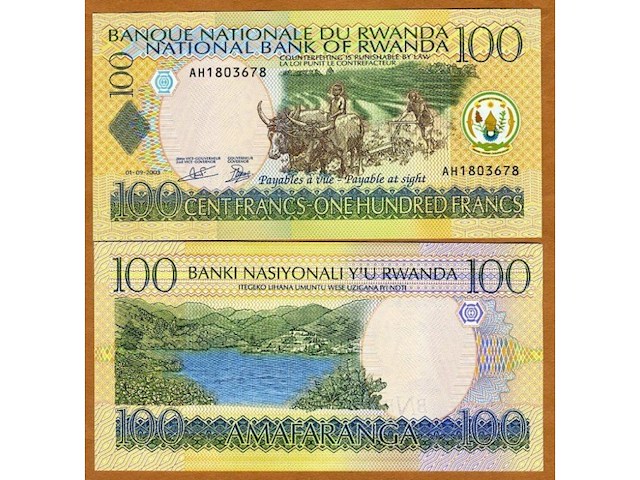RUANDA 100 franaka (2003)  UNC