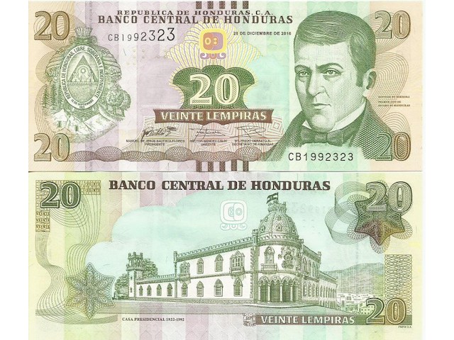 Honduras 20 lempiras 2016. UNC