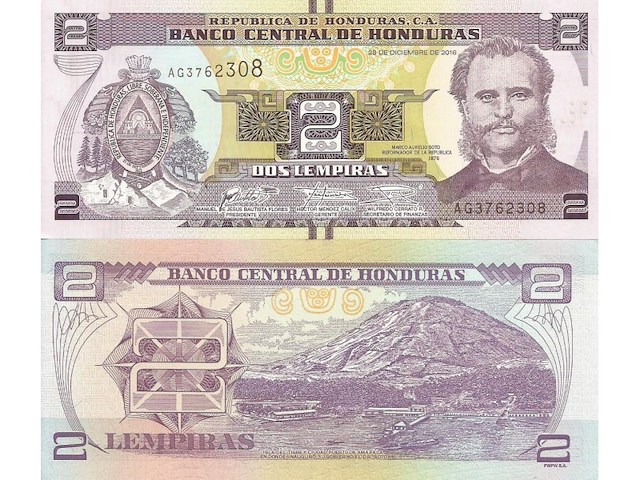 Honduras 2 lempiras 2016. UNC