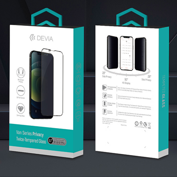 Zastitno staklo Privacy Devia Van Series Twice-Tempered za Iphone 14 Pro Max