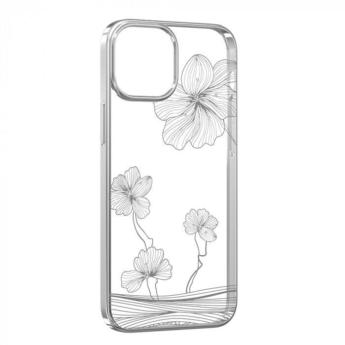 FUTROLA HARD CASE DEVIA CRYSTAL FLORA ZA IPHONE 13 SREBRNA