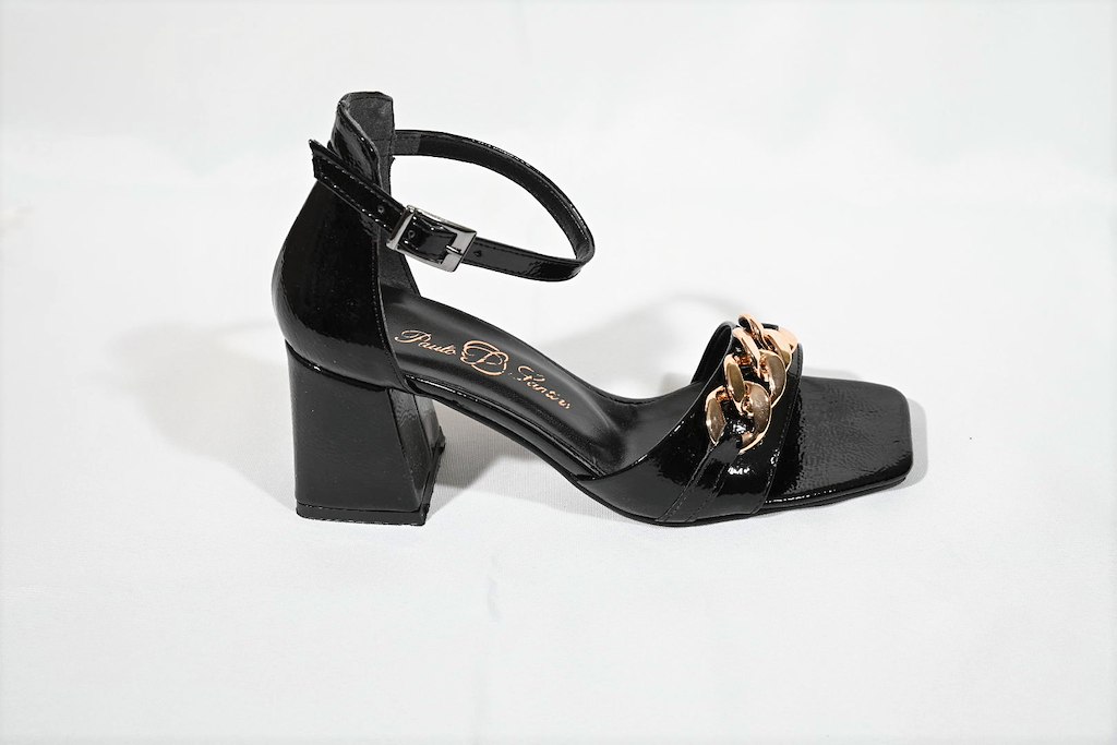 Ženske elegantne sandale na debelu petu (2219) crne
