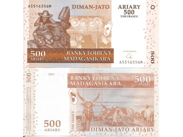 Madagascar 500 ariary 2004. UNC