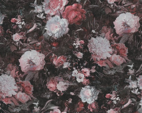 A.S. CRÉATION WALLPAPER «FLORAL, BLACK, GREY, METALLIC, PINK» 388214