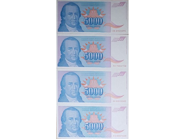 5000 Dinara SR Jugoslavija 1994