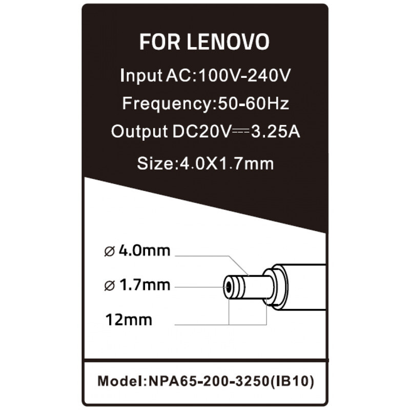 NPA65-200-3250 (IB10) ** Gembird punjac za laptop 65W-20V-3.25A, 4.0×1.7mm Yellow (780 Alt=IB09)