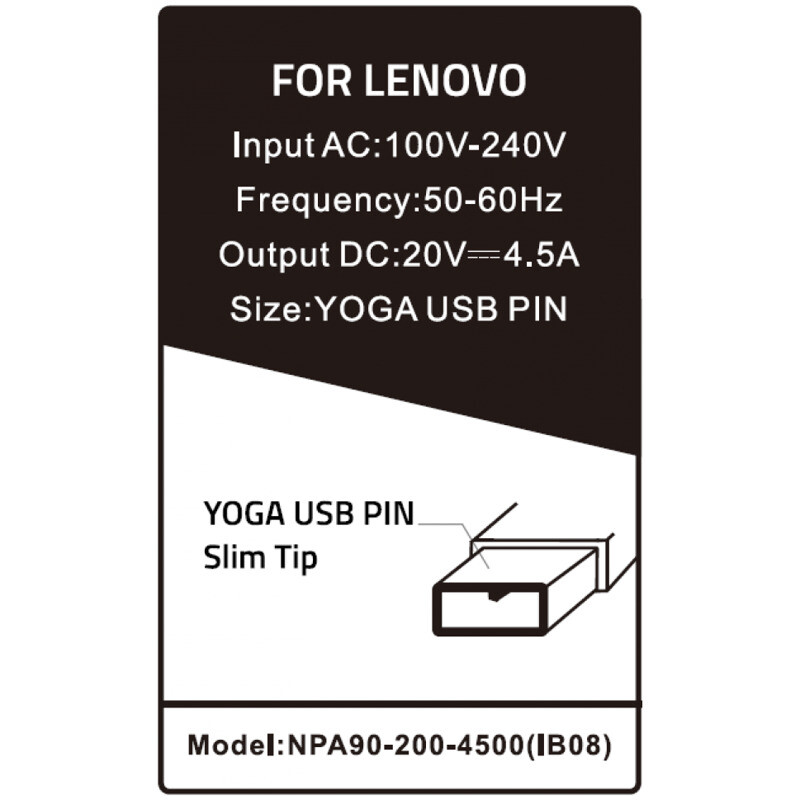 NPA90-200-4500 (IB08) ** Gembird punjac za laptop 90W-20V-4.5A, USB Yellow PIN (1122)