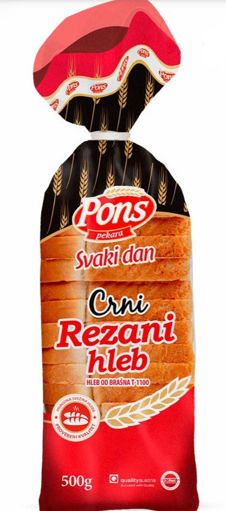 Hleb extra crni rezani 500g Pons