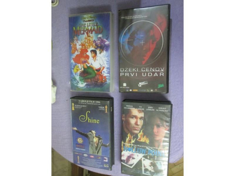 4 komada filmova VHS, kolekcionarski