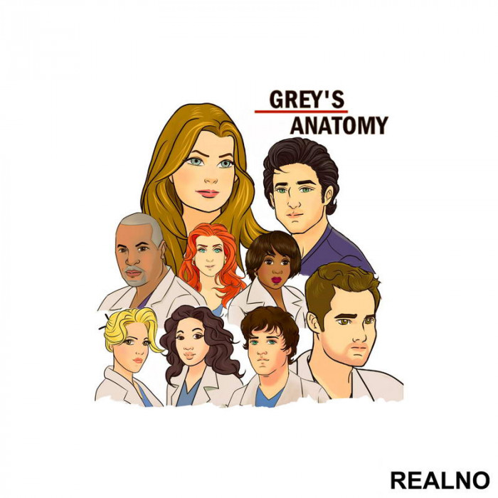 GROUP PORTRAIT - GREY'S ANATOMY - NALEPNICA