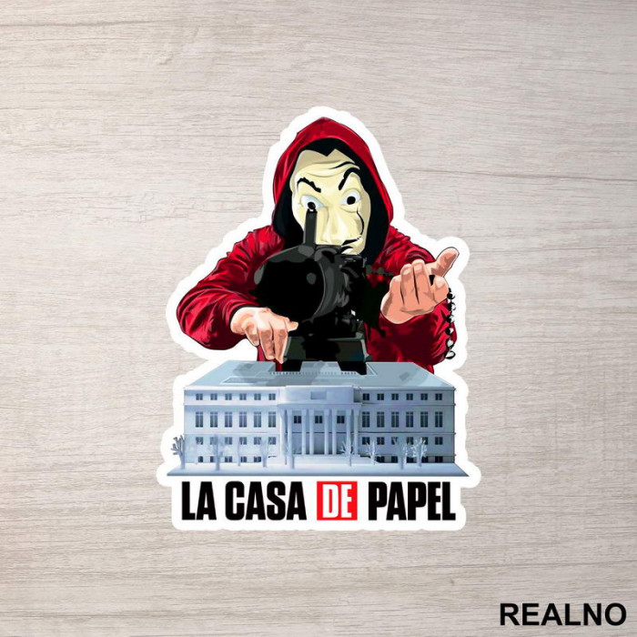 BROWNING MACHINE GUN - LA CASA DE PAPEL - MONEY HEIST - NALEPNICA