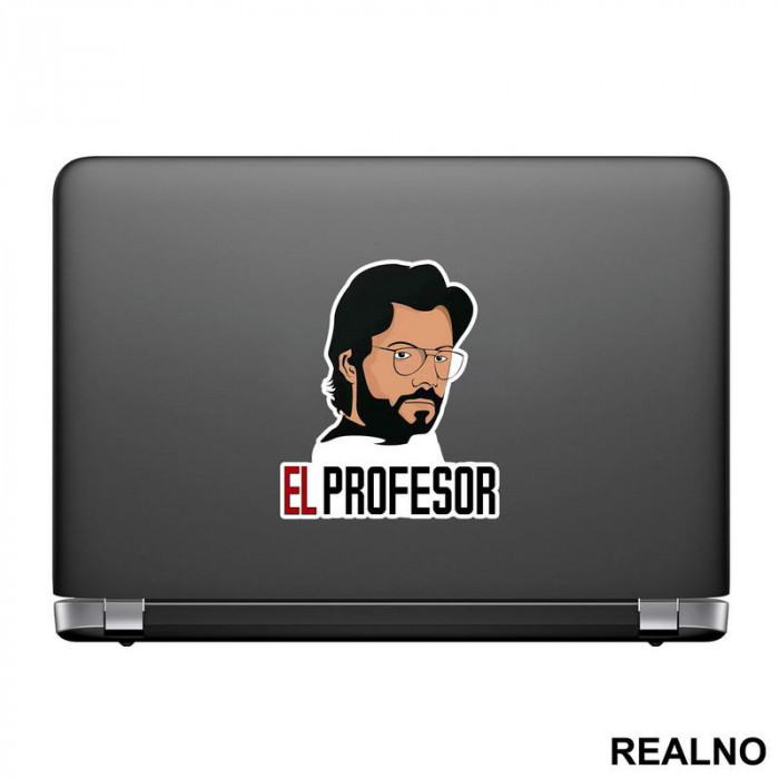 DRAWING - EL PROFESOR - THE PROFESSOR - LA CASA DE PAPEL - MONEY HEIST - NALEPNICA