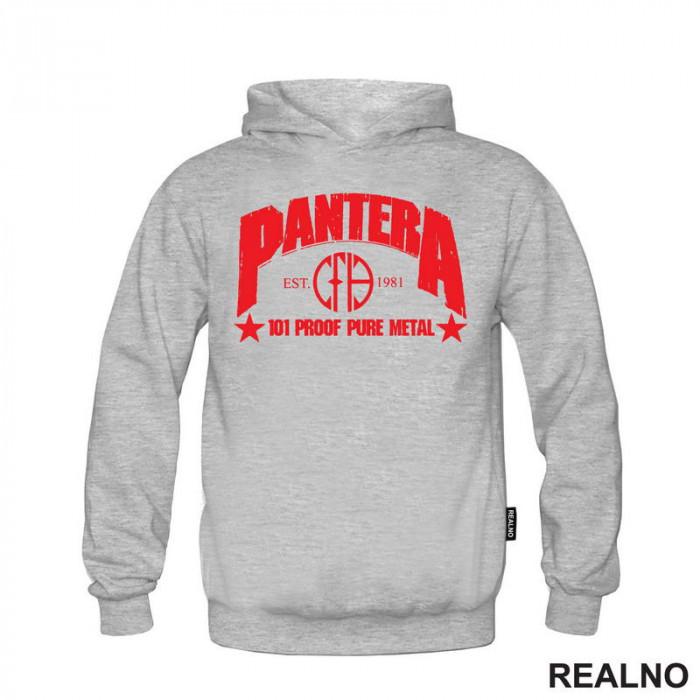 PANTERA - 101 PROOF PURE METAL - EST. 1981 - RED LOGO - MUZIKA - DUKS