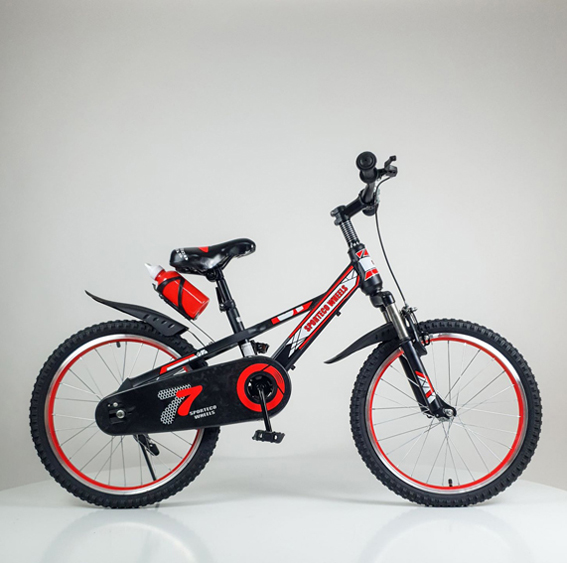 Dečiji bicikl sa amortizerom veličina 20 model 714 crveno crna