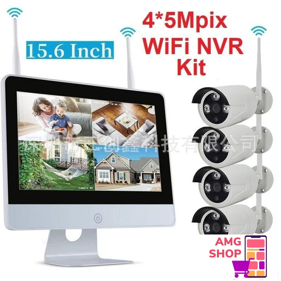 Video nadzor 4 kamere + NVR Bezicni WIFI IP SET FULL HD - Video nadzor 4 kamere + NVR Bezicni WIFI IP SET FULL HD