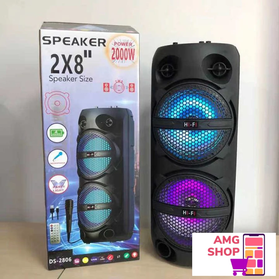 Zvučnik Bluetooth karaoke 2x8"-DS 2806 - Zvučnik Bluetooth karaoke 2x8"-DS 2806