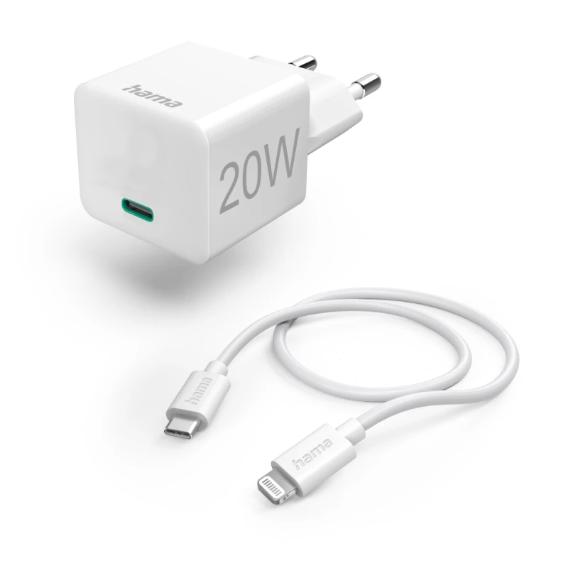 Hama (201620) beli kućni punjač za telefon+kabl USB C na lightning