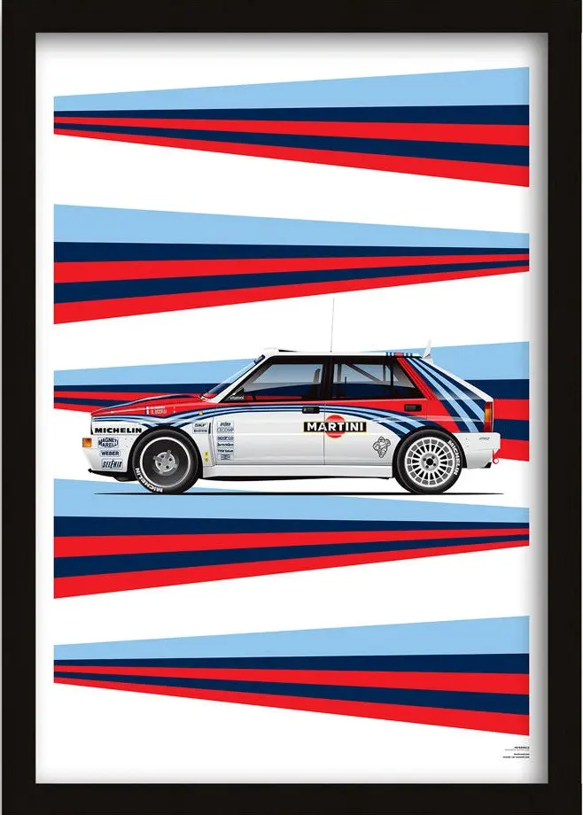 HEEL TREAD Poster "Lancia Delta Hf Integrale Rally" 50X70cm