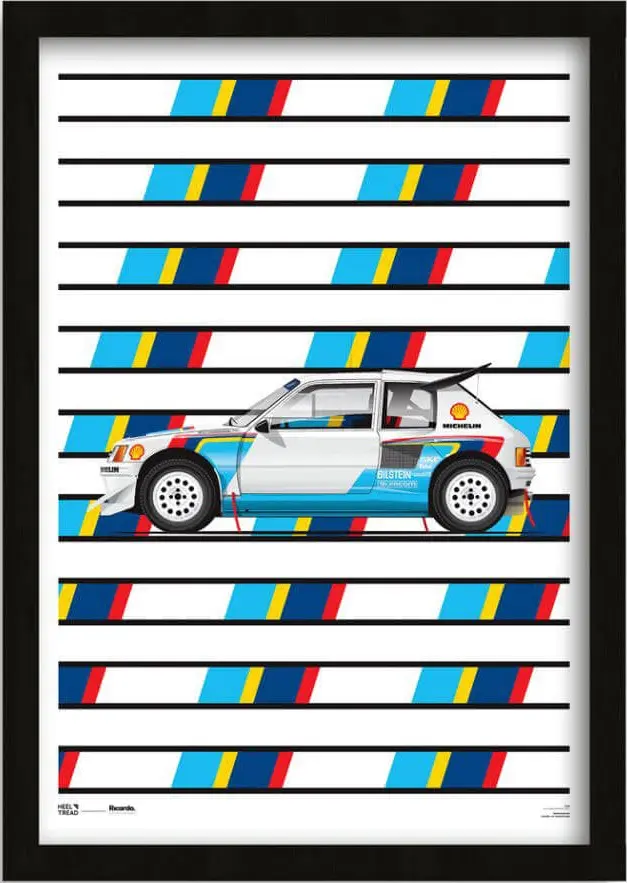 HEEL TREAD Poster "Peugeot 205 T16 Rally" 50X70cm