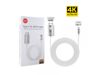 Kabel Type-C muski na HDMI muski 2m beli