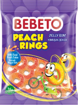Gumene bombone Peach Rings 100g BEBETO