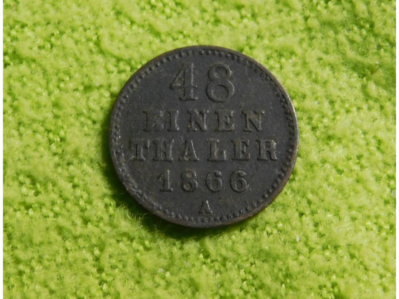 48 einen thaler 1866A - 1/48 taler Mecklenburg-Schwerin