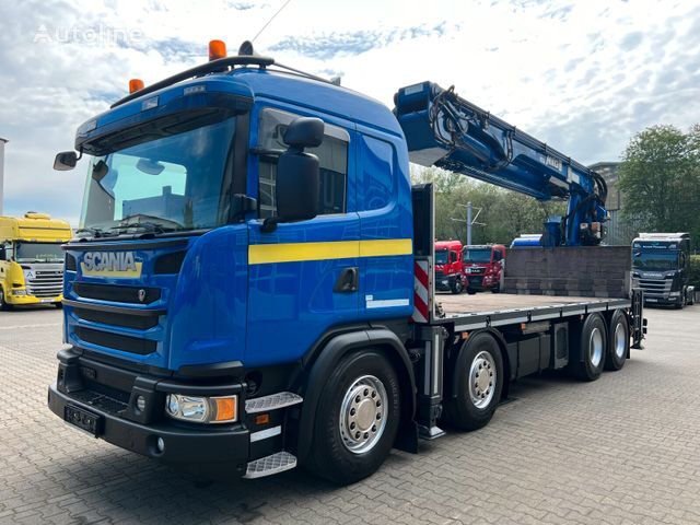 Scania G490 8x4 EURO6 SKRZYNIA Z HDS MKG 21.6m ŻURAW MONTAŻOWY kamion platforma