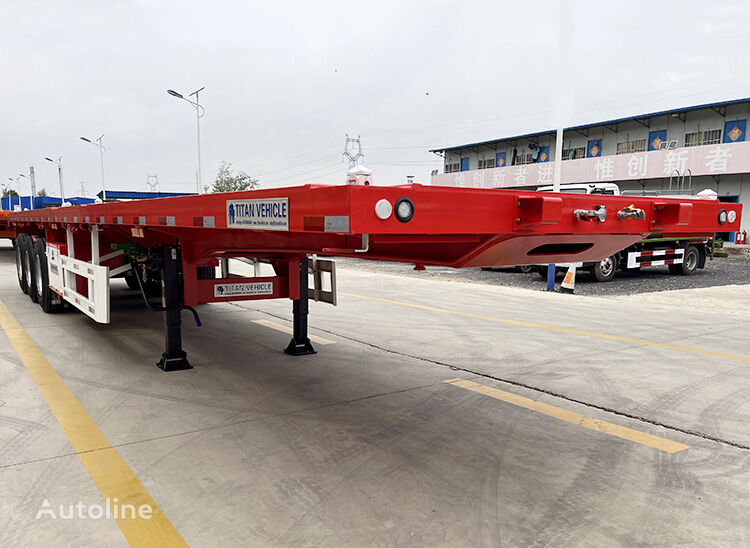 TITAN 40Ft Tri Axle Semi Truck Flatbed Trailer for Sale -F poluprikolica sa ravnom platformom