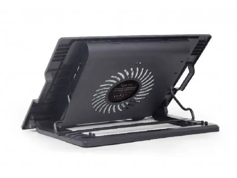 GEMBIRD POSTOLJE SA HLADNJAKOM ZA LAPTOP DO 17 INČA, 15CM VENTILAROR, PODEŠAVANJE VISINE, LED (NBS-1F17T-01)