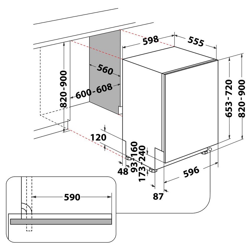 Whirlpool ugradna sudomašina WCIC 3C33 P