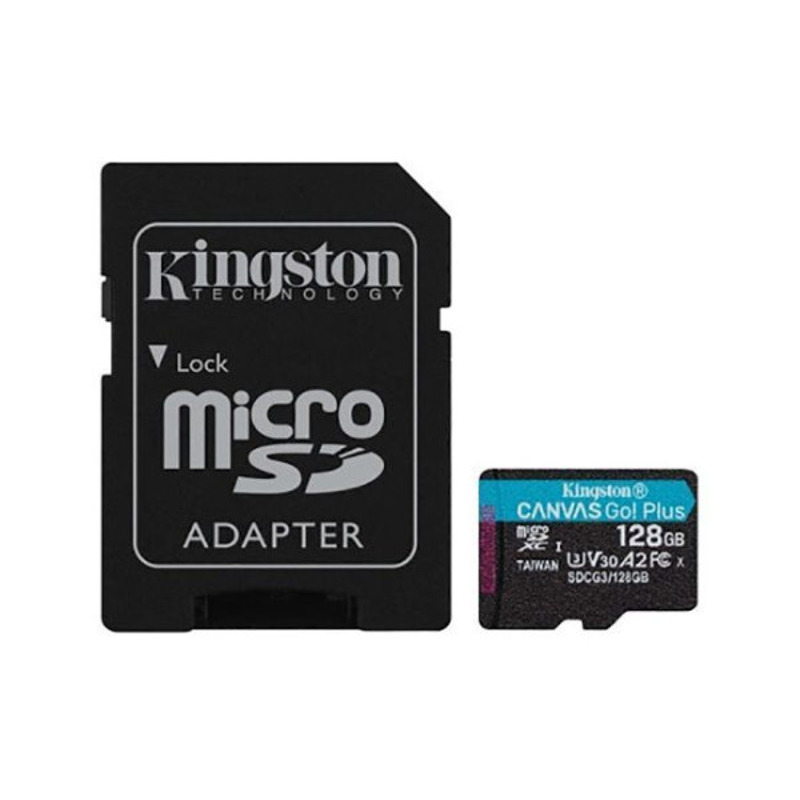 Micro SD Kingston 128GB Canvas GoPlus Class10 UHS-I U3 V30 A2, SDCG3/128GB