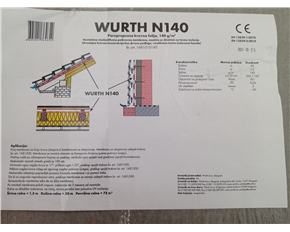 WURTH PAROPROPUSNA krov. FOLIJA 140GR/M 2 1.5m sirina