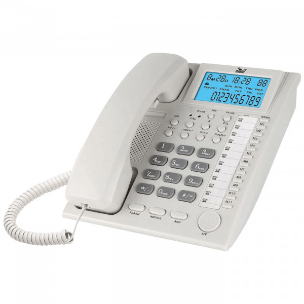 MeanIT Analogni telefon, stoni, LCD ekran, bela - ST200 White