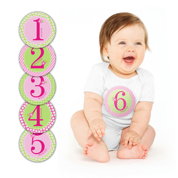 Pearhed Baby Milestone stikeri po mesecima za bebe – roze