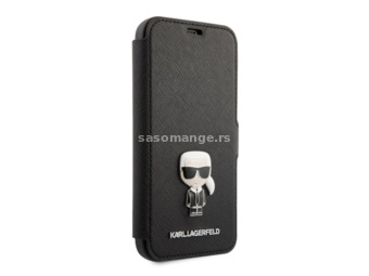 Maska na preklop Karl Lagerfeld Flip Saffiano iPhone 12/12 Pro (6.1) crni