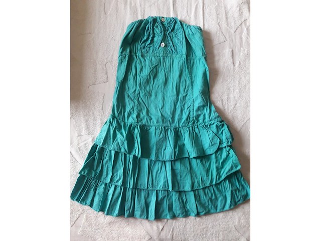 Zeleno-plava pamucna  haljina
