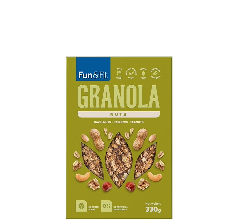 FUN&FIT GRANOLA MUSLI 330G KIKIRIKI I JEZGRASTO VOĆE